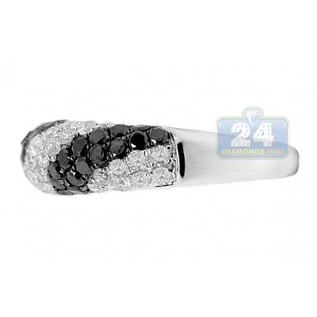 Womens 2.25 ct Diamond Dome Zebra Band Ring 14K White Gold