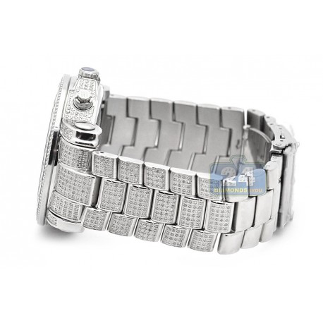 Mens Full Diamond Silver Watch Joe Rodeo Junior JJU42 17.25 ct