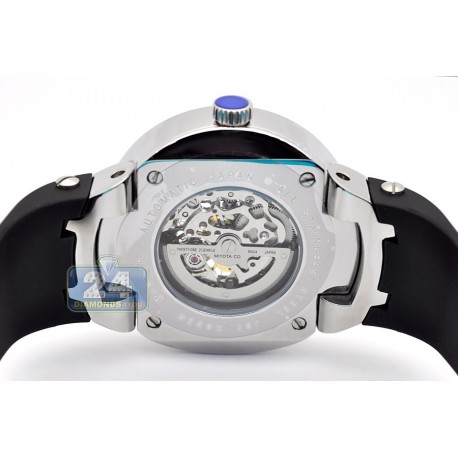 Mens Diamond Skeleton Watch Joe Rodeo Master JJM73 2.20 ct Silver