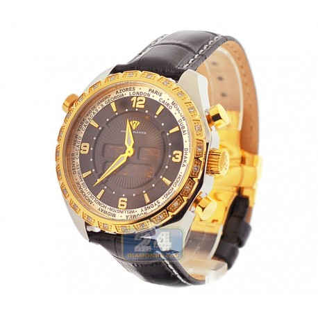 Aqua Master Digital 0.75 ct Diamond Mens Two Tone Watch