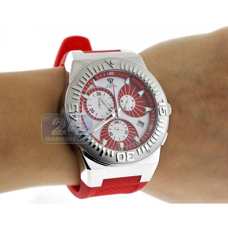 Aqua Master Spider Red Rubber Mens Steel Watch