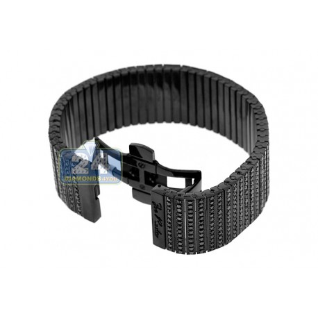 Joe Rodeo Steel 32.00 ct Black Diamond Bracelet 8.5 Inches