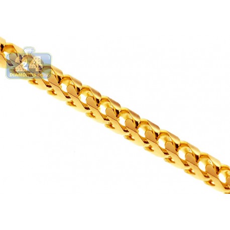 Italian 10K Yellow Gold Solid Franco Mens Chain Necklace 4.5 mm