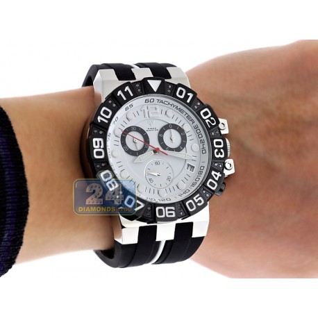 Aqua Master Sport Chrono 0.24 ct Diamond Mens White Watch