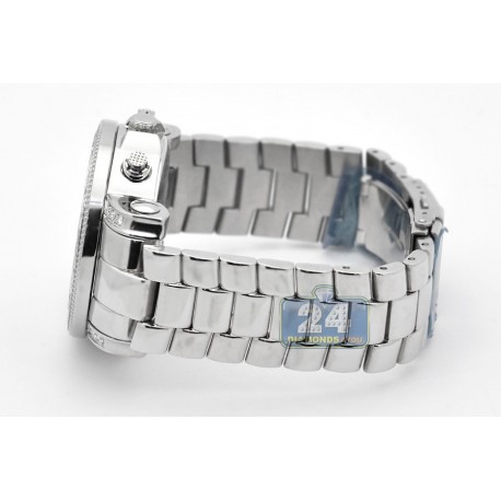Mens Diamond Automatic Watch Joe Rodeo Junior Blue Dial 7.00 ct