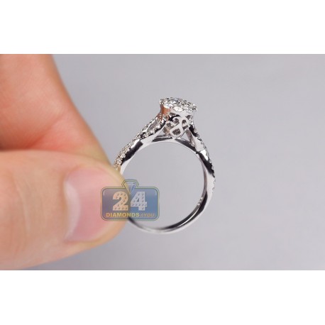 Womens 1 ct Diamond Vintage Infinity Engagement Ring 14K Gold