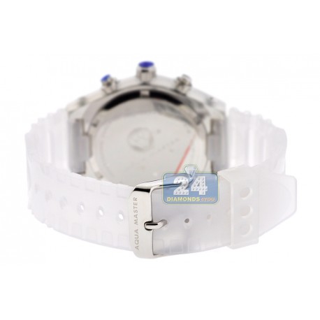 Mens Diamond White Watch Aqua Master Sport Plastic 1.00 ct