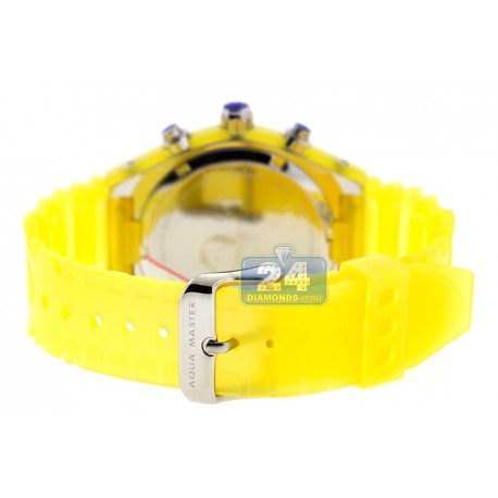 Womens Diamond Yellow Watch Aqua Master Sport Plastic 1.00 ct