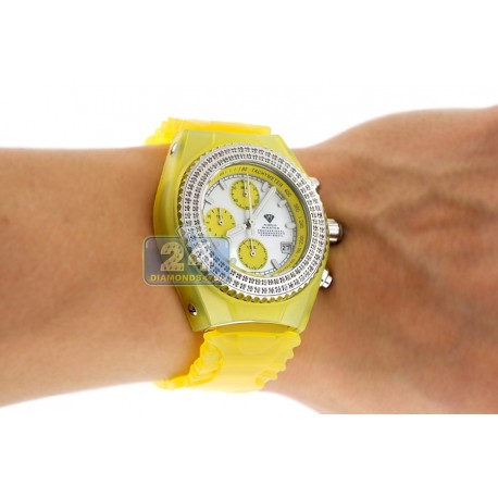 Womens Diamond Yellow Watch Aqua Master Sport Plastic 1.00 ct