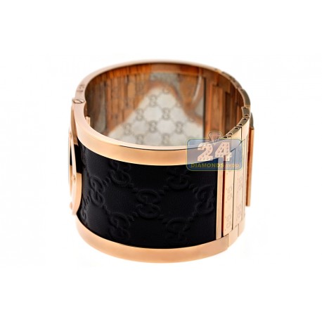 Gucci Twirl Large Rose Gold Leather Womens Watch YA112438