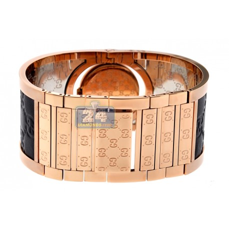 Gucci Twirl Large Rose Gold Leather Womens Watch YA112438