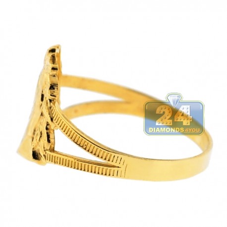Womens Horse Head Fashion Ring 10K Yellow Gold