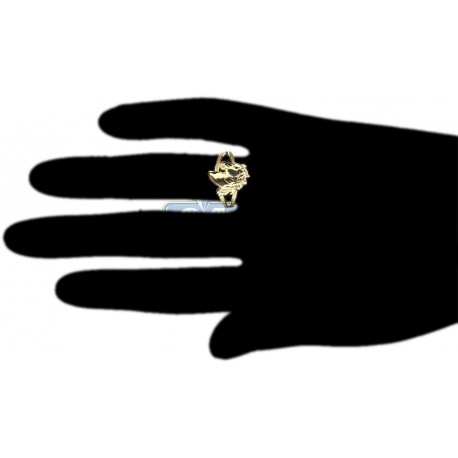 Womens Horse Head Fashion Ring 10K Yellow Gold