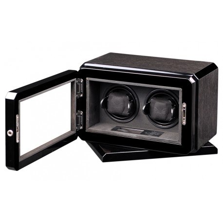 Double Watch Winder Box 31-570020 Volta Roadster 2 Black Oak