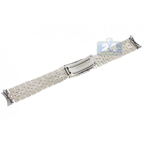 Hadley Roma Two Tone Solid Link Steel Watch Band MB4217-T