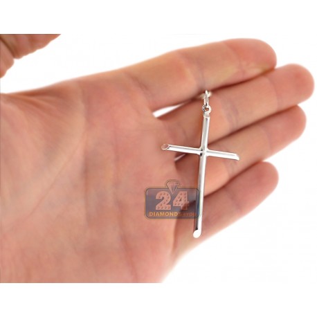 Italian 925 Sterling Silver Large Latin Cross Mens Pendant