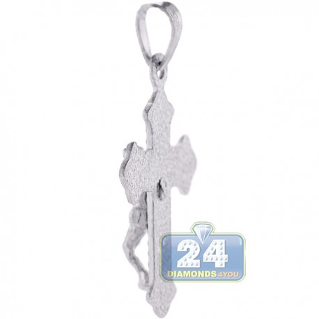 Mens Crucifix Gothic Cross Pendant Solid 925 Sterling Silver