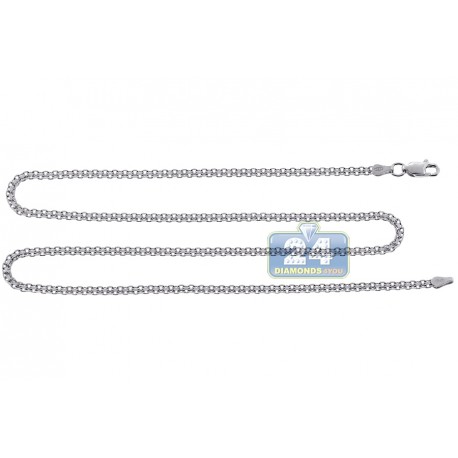 Italian 925 Silver Bismark Mesh Link Womens Chain 2.5 mm