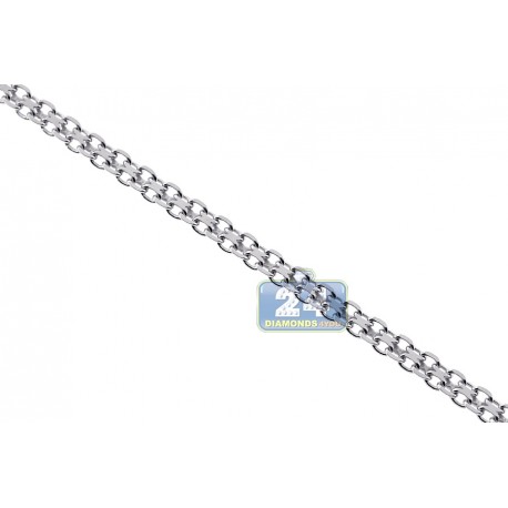 Italian 925 Silver Bismark Mesh Link Womens Chain 2.5 mm