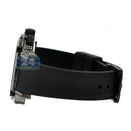 Mens Diamond Black Watch Aqua Master Nicky Jam 5.00 Carat