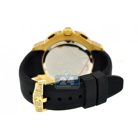 Mens Diamond Yellow Gold Watch Aqua Master Nicky Jam 5.00 ct