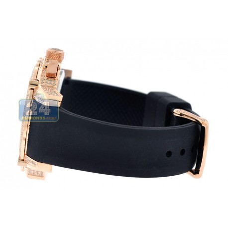 Mens Diamond Rose Gold Watch Aqua Master Nicky Jam 5.00 ct