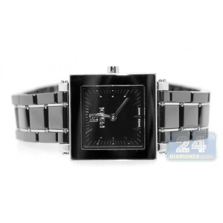 F621210 Fendi Black Ceramic Square Womens Bracelet Watch 25mm