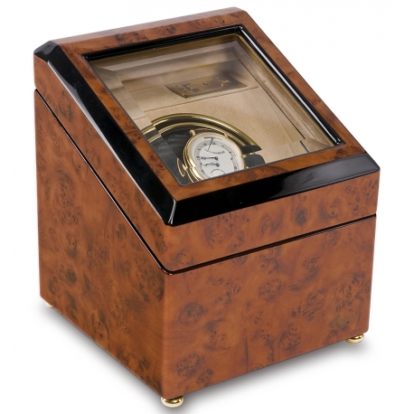 Single Automatic Watch Winder W231 Rapport Optima Walnut Burl