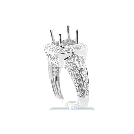 Custom Diamond Semi Mount Engagement Ring Setting 18K Gold