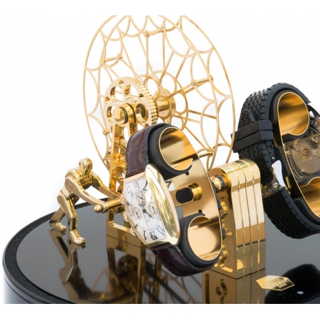 Double Automatic Watch Winder Kunstwinder Ferris Wheel Gold