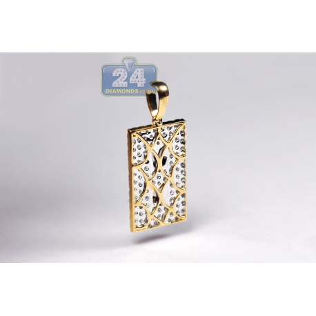Mens Diamond Plug Socket Pendant Solid 10K Yellow Gold 0.74ct