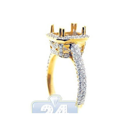 Custom Diamond Engagement Semi Mount Ring Setting 18K Gold