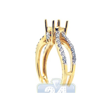 0.52ct Diamond Openwork Engagement Ring Setting 14K Yellow Gold